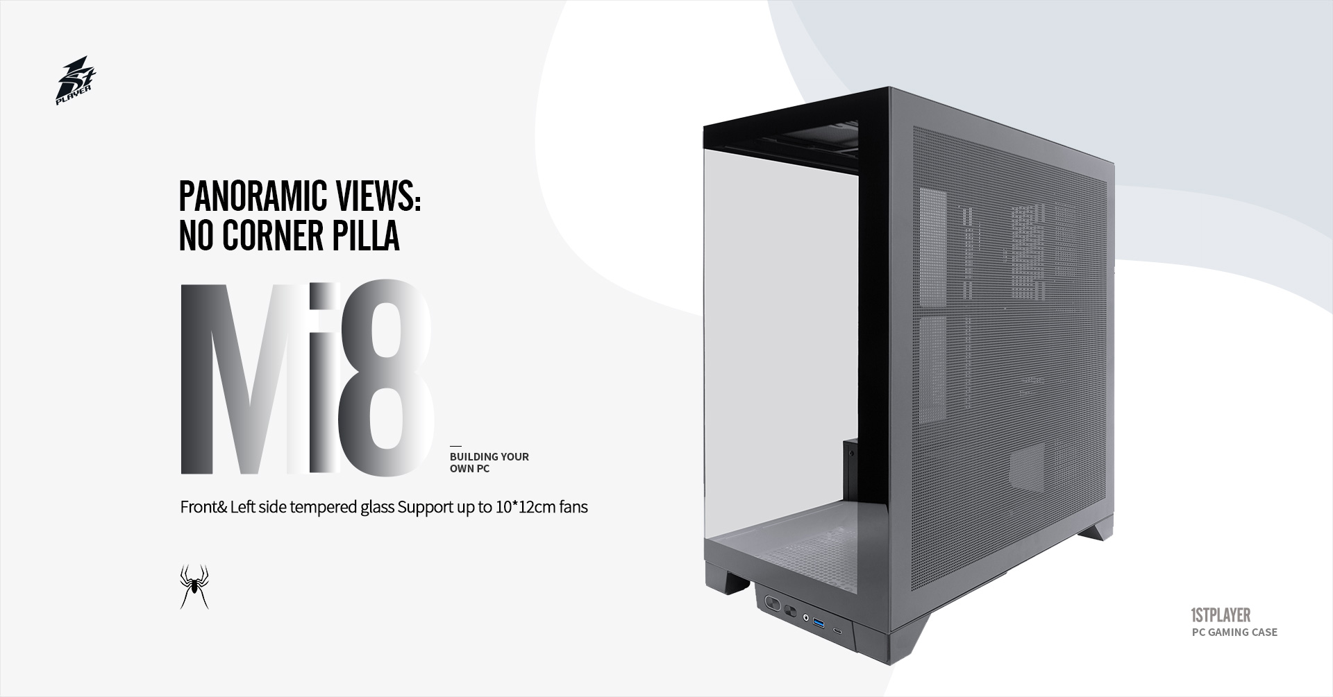 1st Player MIKU Mi8 Black | Standard ATX Side Tempered Glass PC Gaming ...