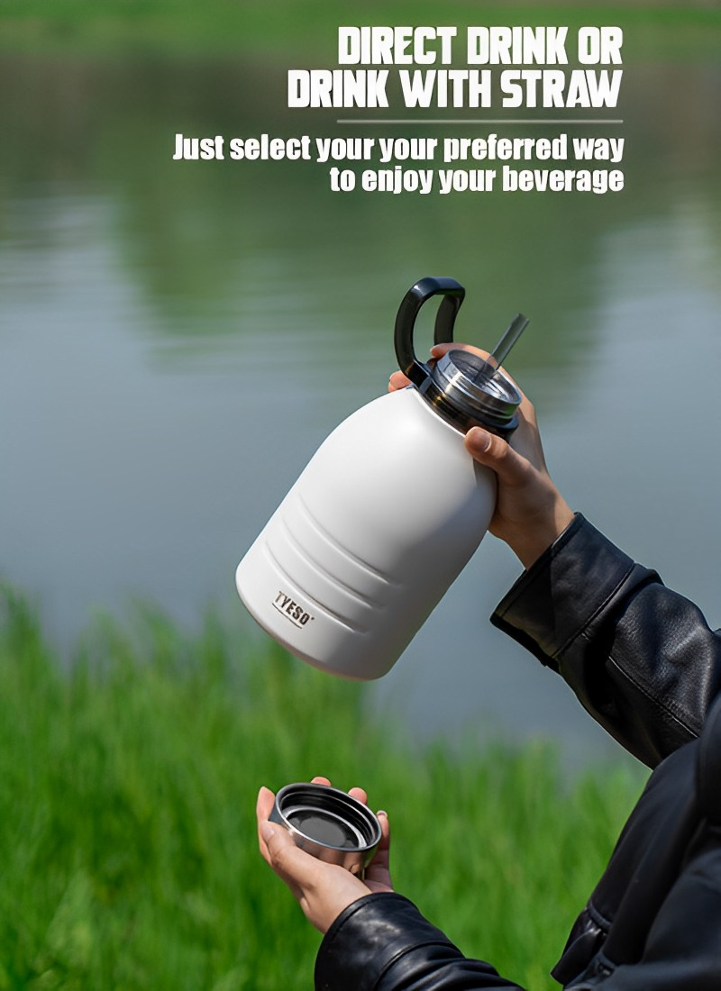 Tyeso Tumbler Thermos With Handle 1500ml/1900ml Large Vacuum Insulated ...