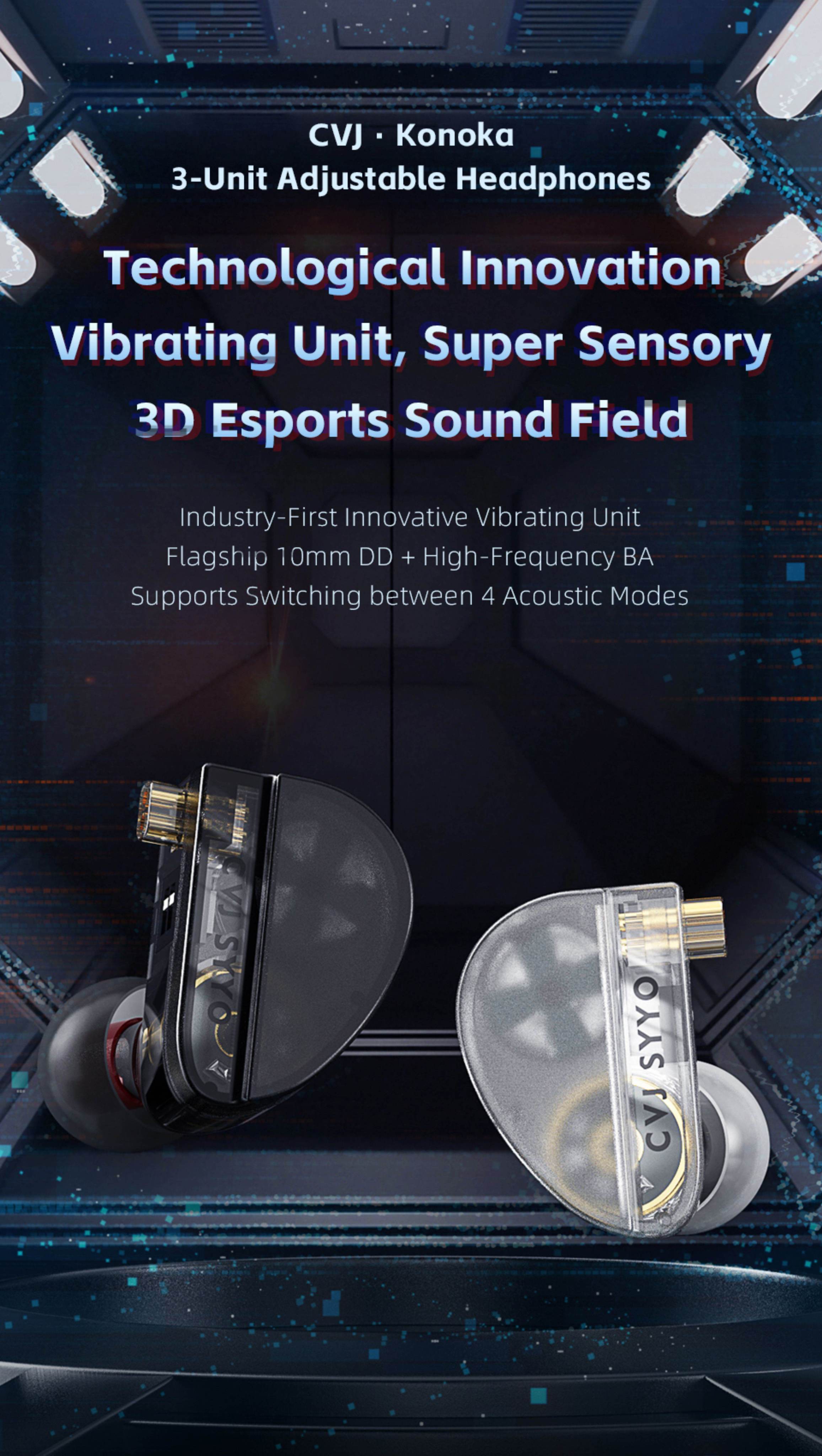 CVJ Konoka - Triple Hybrid Driver Tunable sound Hifi In-ear Earphone ...