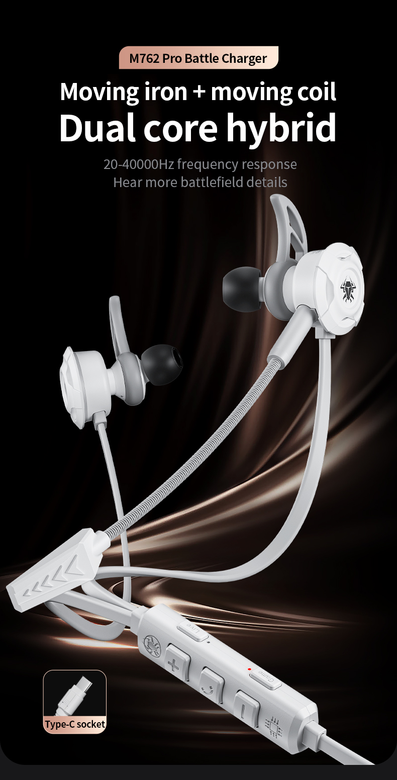 [RM87] Plextone M762 Pro 1BA+1DD Gaming Driver Earphone Earbud Foot ...
