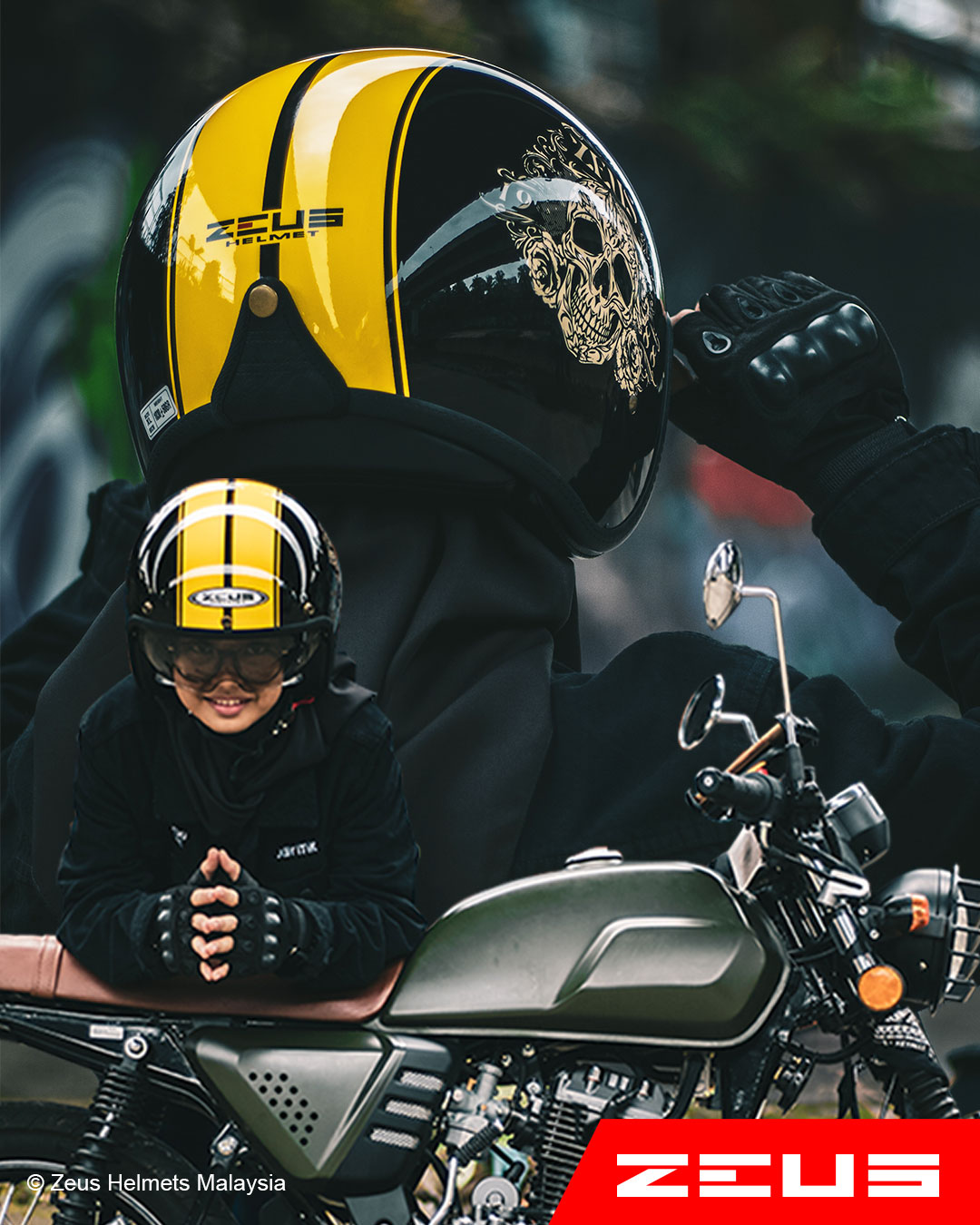ZEUS HELMET CLASSIC RETRO ZEUS 388 WITH DOUBLE VISOR | Shopee Malaysia