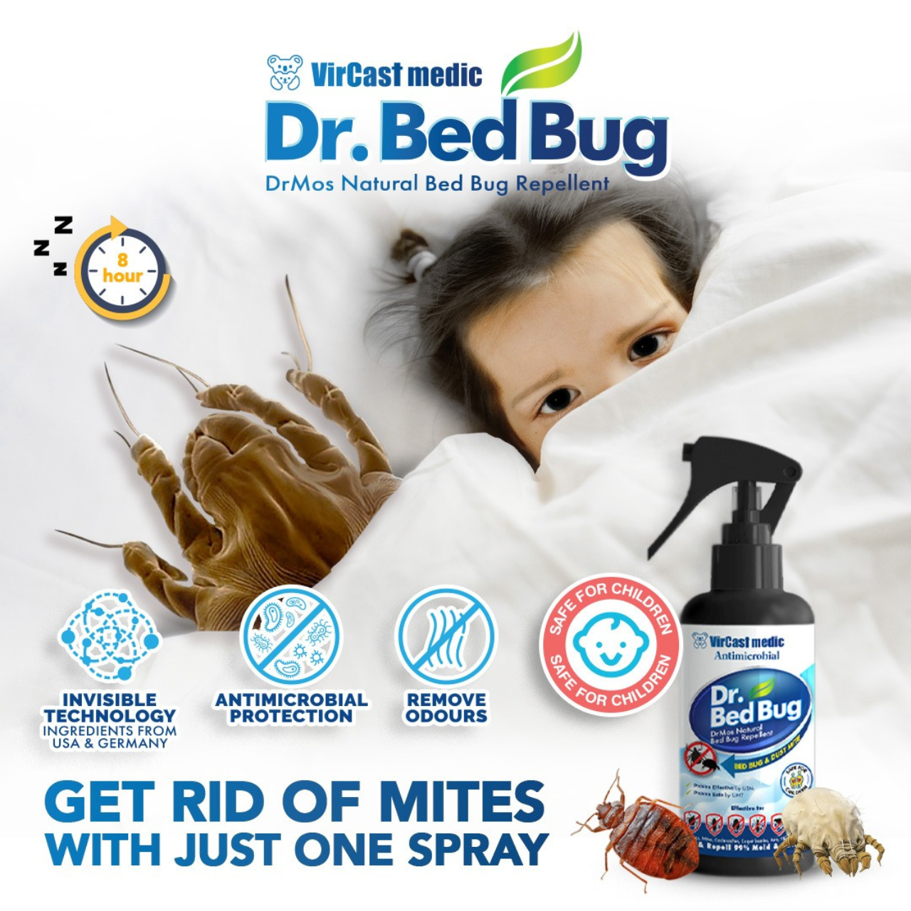 Vircast Medic Dr Bed Bug Natural Repellent Spray | Dust Mites Repellant ...