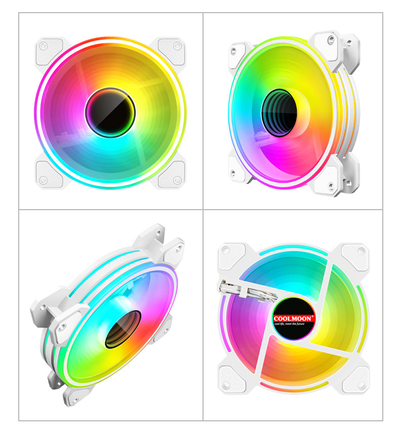 CoolMoon Infinite Lens ARGB+PWM 12cm Case Fan 5V3Pin Aura Sync Speed ...