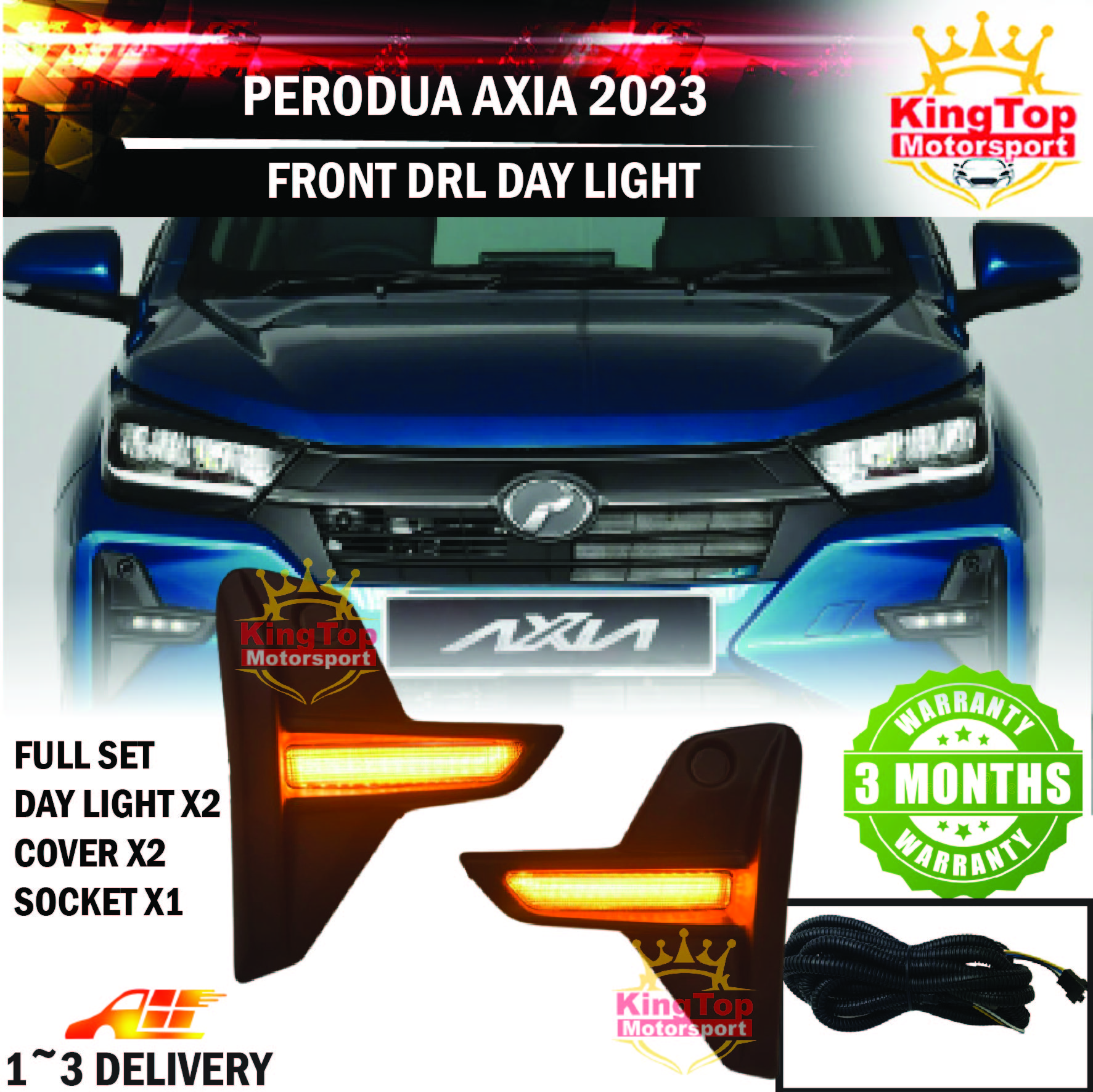 Perodua Axia 2023 Led DRL Daylight With Signal Running Casing Cover ...