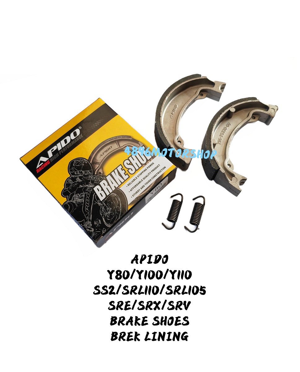 APIDO BRAKE SHOES YAMAHA Y80 Y100 SPORT Y110 Y110SS SS110 SS2 SS-TWO ...