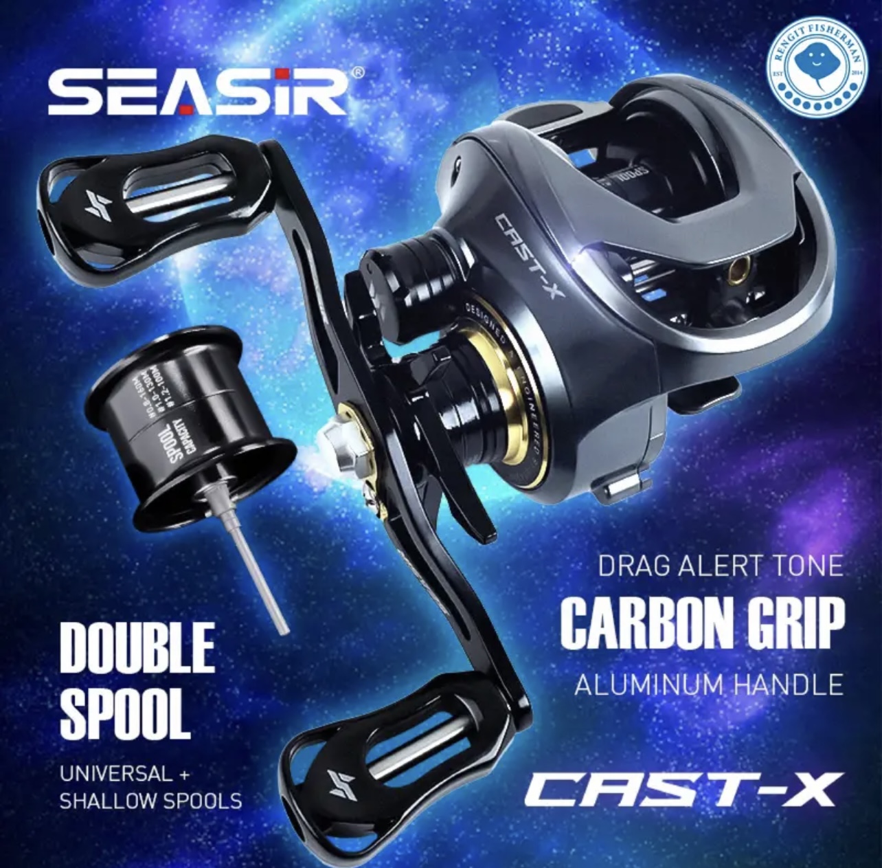 Seasir Cast X & SEASIR CAST XZ SEASIR CAST-X Z Baitcasting Reel Mesin Casting Ade Drag Clicker ...