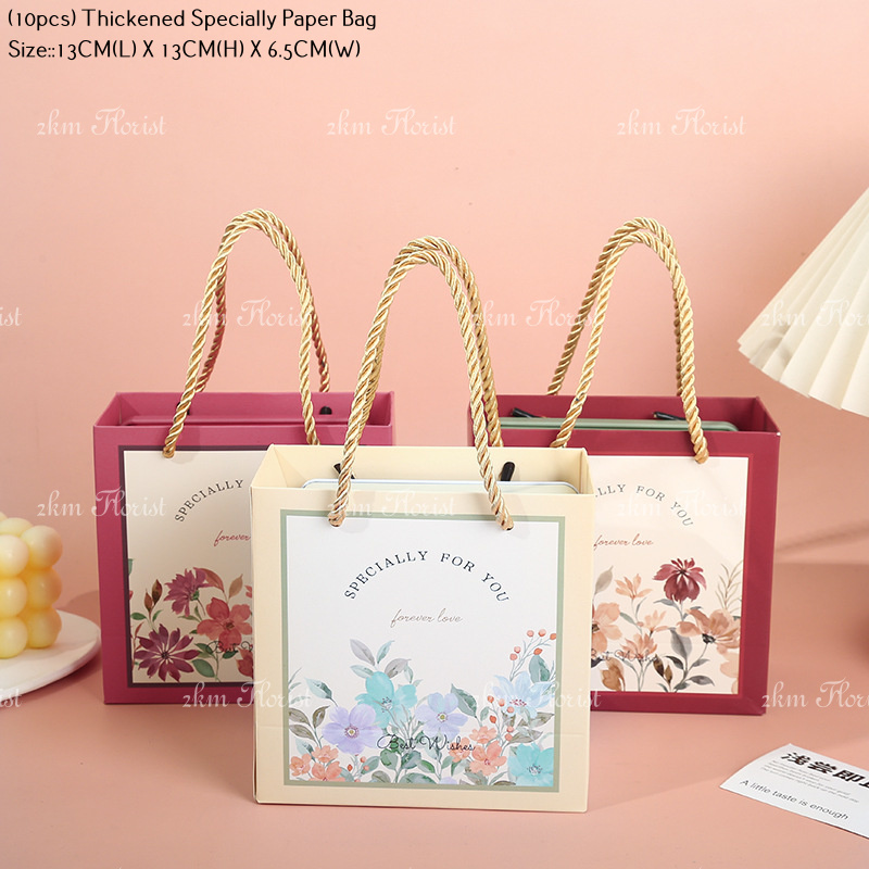 MACAROON TOTE BAG Rectangular Shaped Flower Paper Chain Handle Doorgift ...