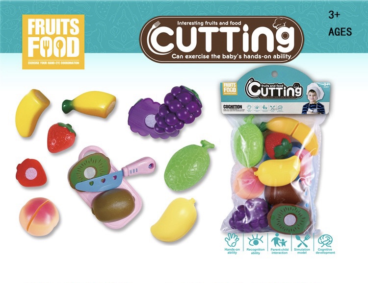 Kid Cutting Fruit Play Set Kitchen Pretend Play Toys Mainan Buah-Buahan ...