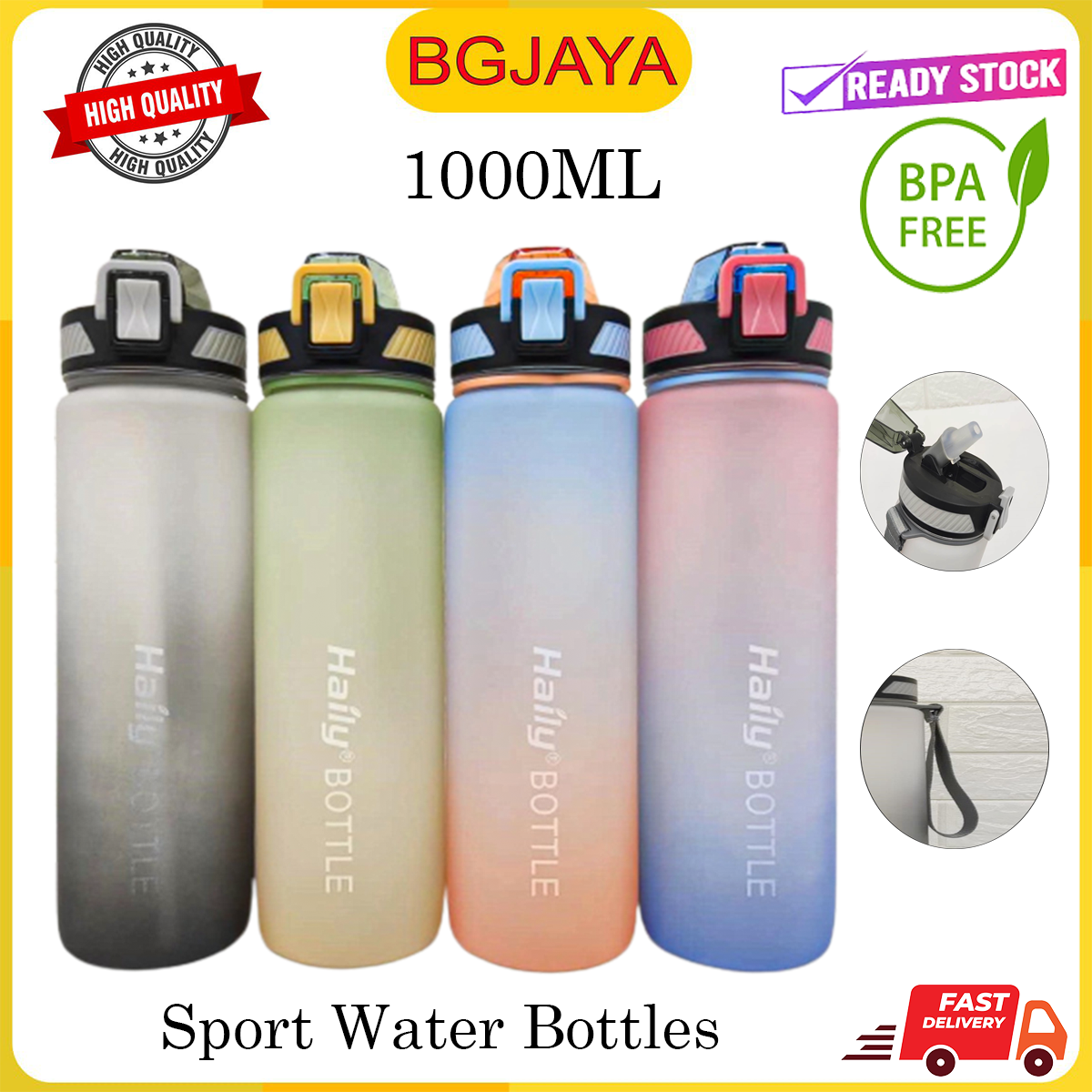 1000ml Large Capacity Water Bottle Fashion Sport Bottle Leak-Proof ...