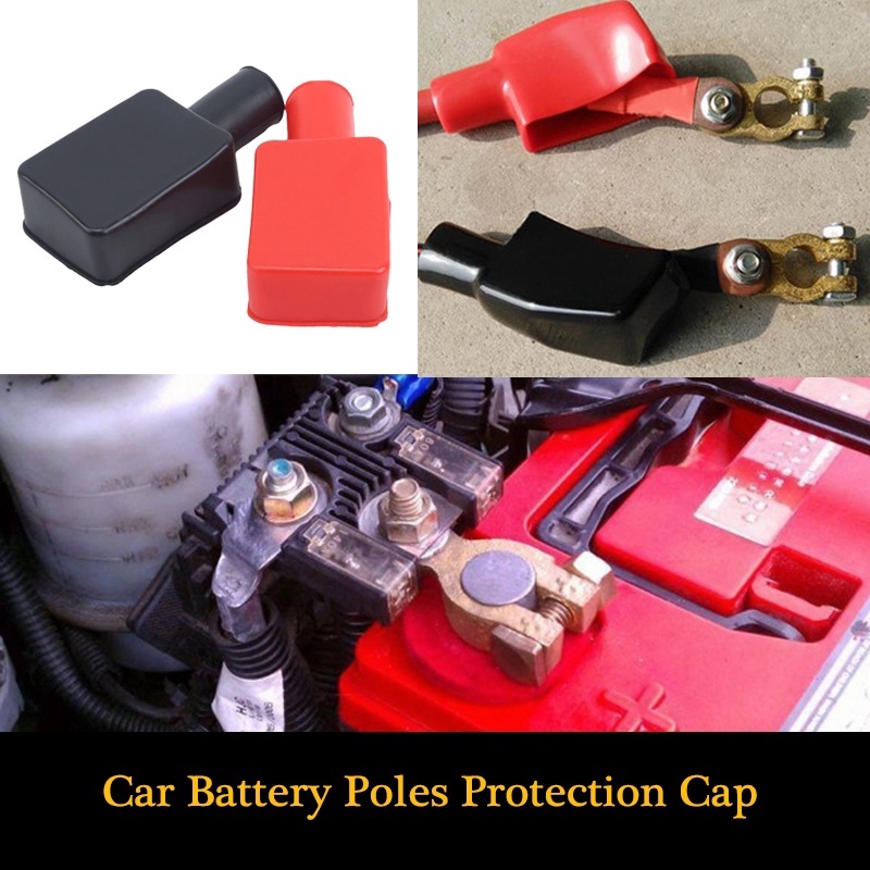 Car Battery Terminal Cover Silicone Rubber Protector Positive Negative ...