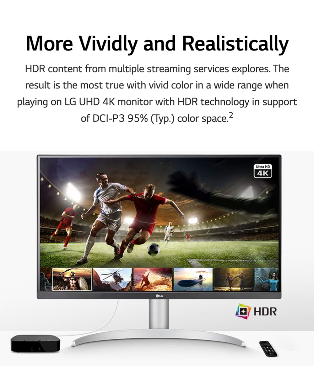LG 27" 27UP650 IPS 4K UHD HDR10 60Hz Freesync HDR400 Borderless ...