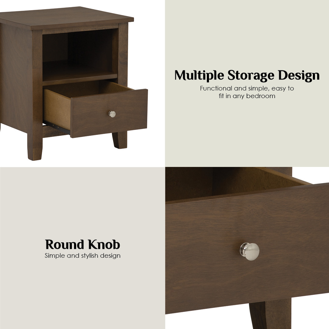 Furniture Direct LAIDE solid wood 1 Drawer bedside table | Shopee Malaysia