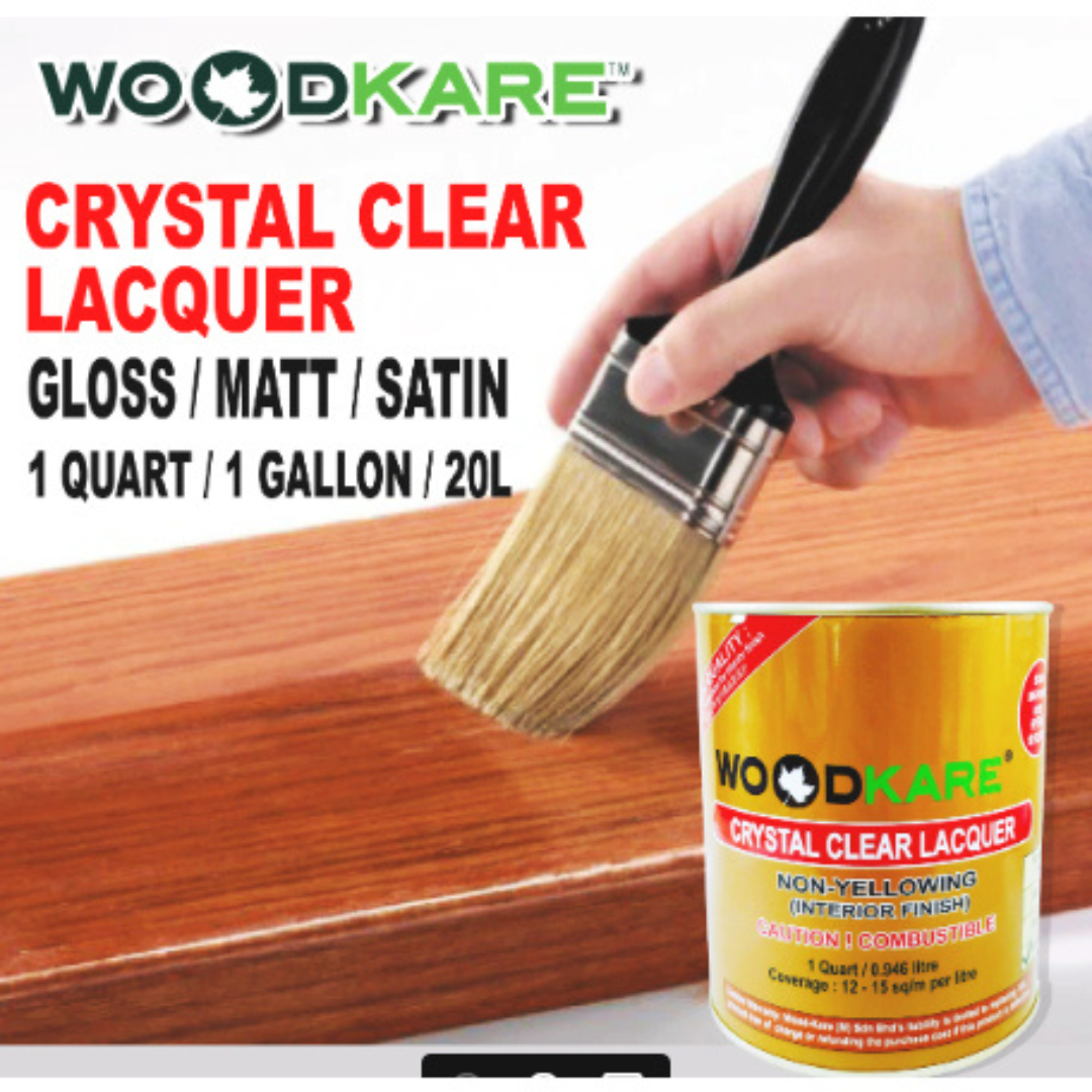 Crystal Clear Lacquer Wood-Kare - Non Yellowing Acylic Based Top Coat 3 ...