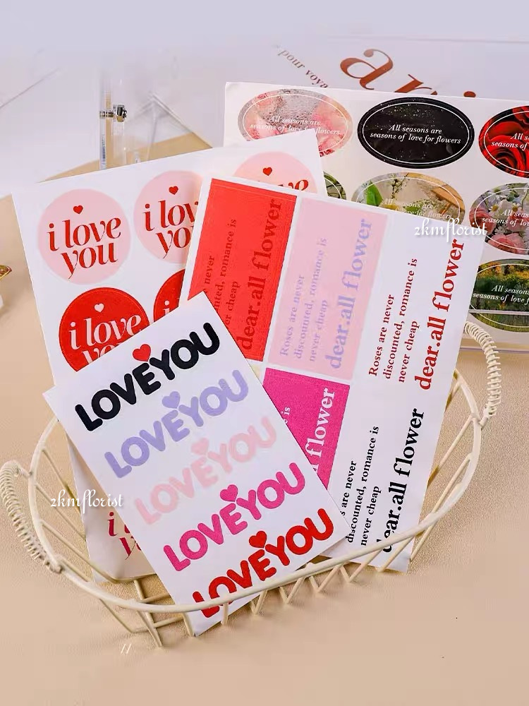 (5PCS) FLOWER STICKER Bouquet DIY Waterproof Stickers Label Scrapbook ...