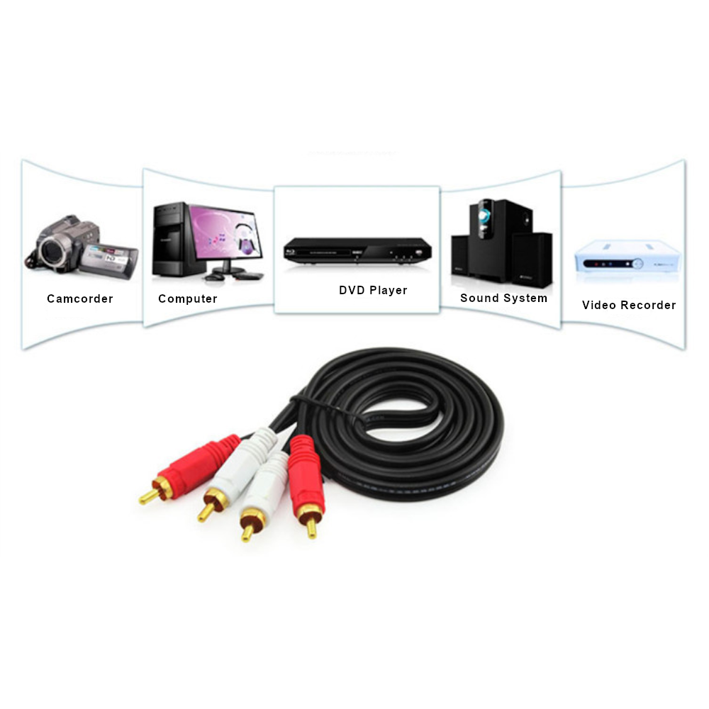 2 RCA To 2 RCA Cable Male Audio Video Stereo Music AV Wire | Shopee ...