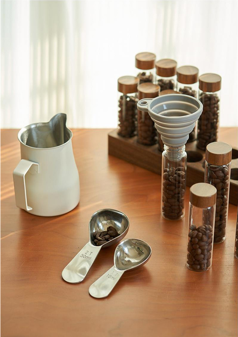 Coffee Beans Storage Container Tube Display Rack Tea Bottle Glass ...