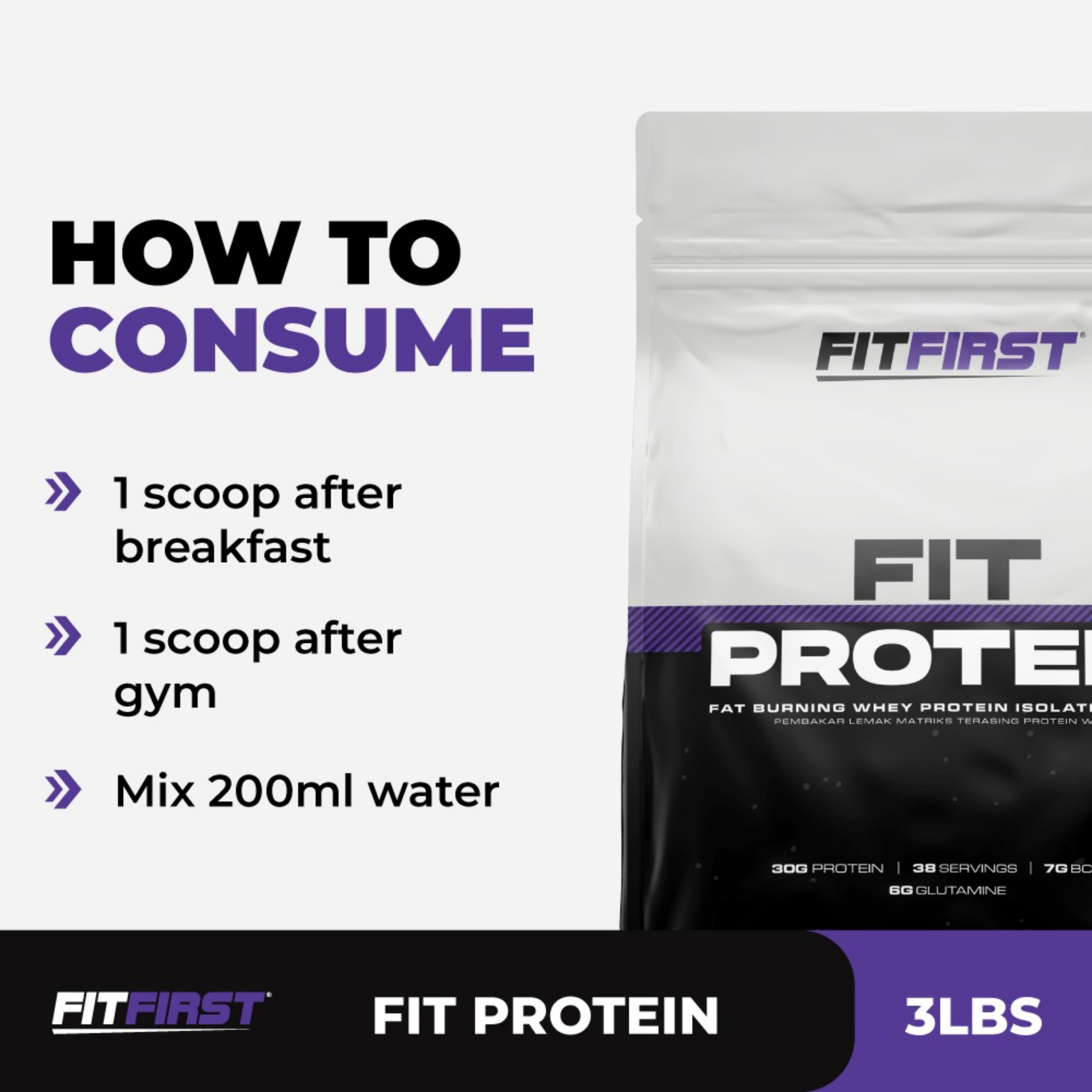 Fit First Fit Protein 3 Lbs/1.3 kg + Gift - Makanan Tambahan Whey ...