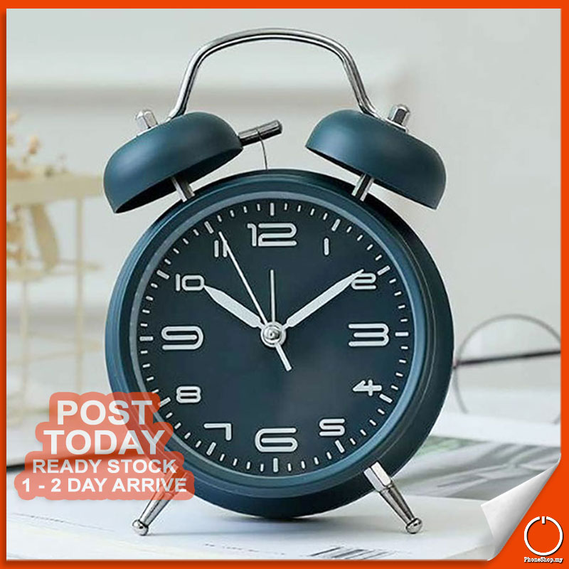 𝐄𝐀𝐒𝐘 𝐑𝐄𝐂𝐎𝐆𝐍𝐈𝐙𝐄 4 Inches Twin Bell Classic Alarm Clock Loud Sound Non ...