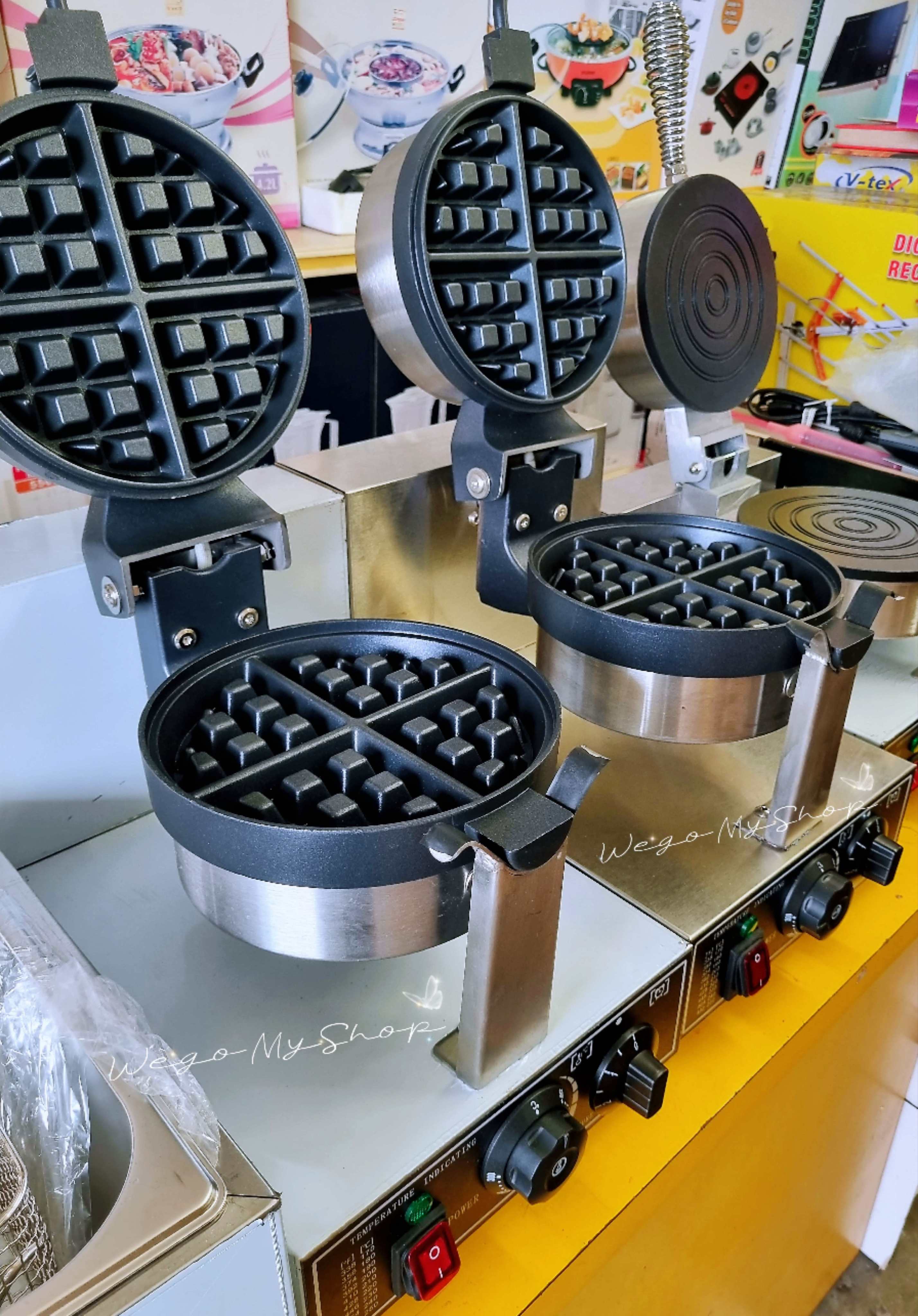 Ready Stock Commercial Electric Thick Waffle Maker 180°Rotating Waffle ...