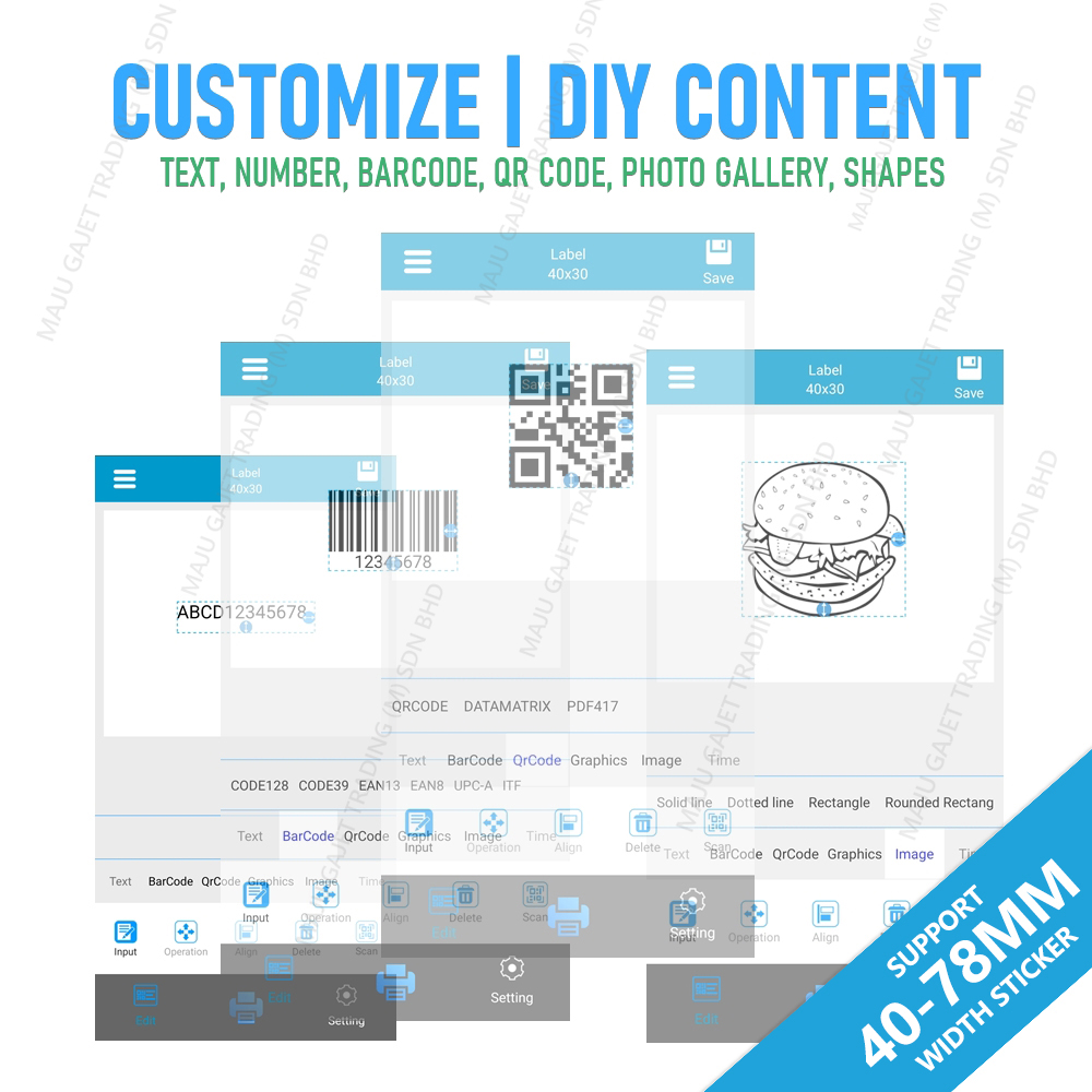 Portable Barcode Printer Sticker Label Maker Price Tag Inkless Machine ...