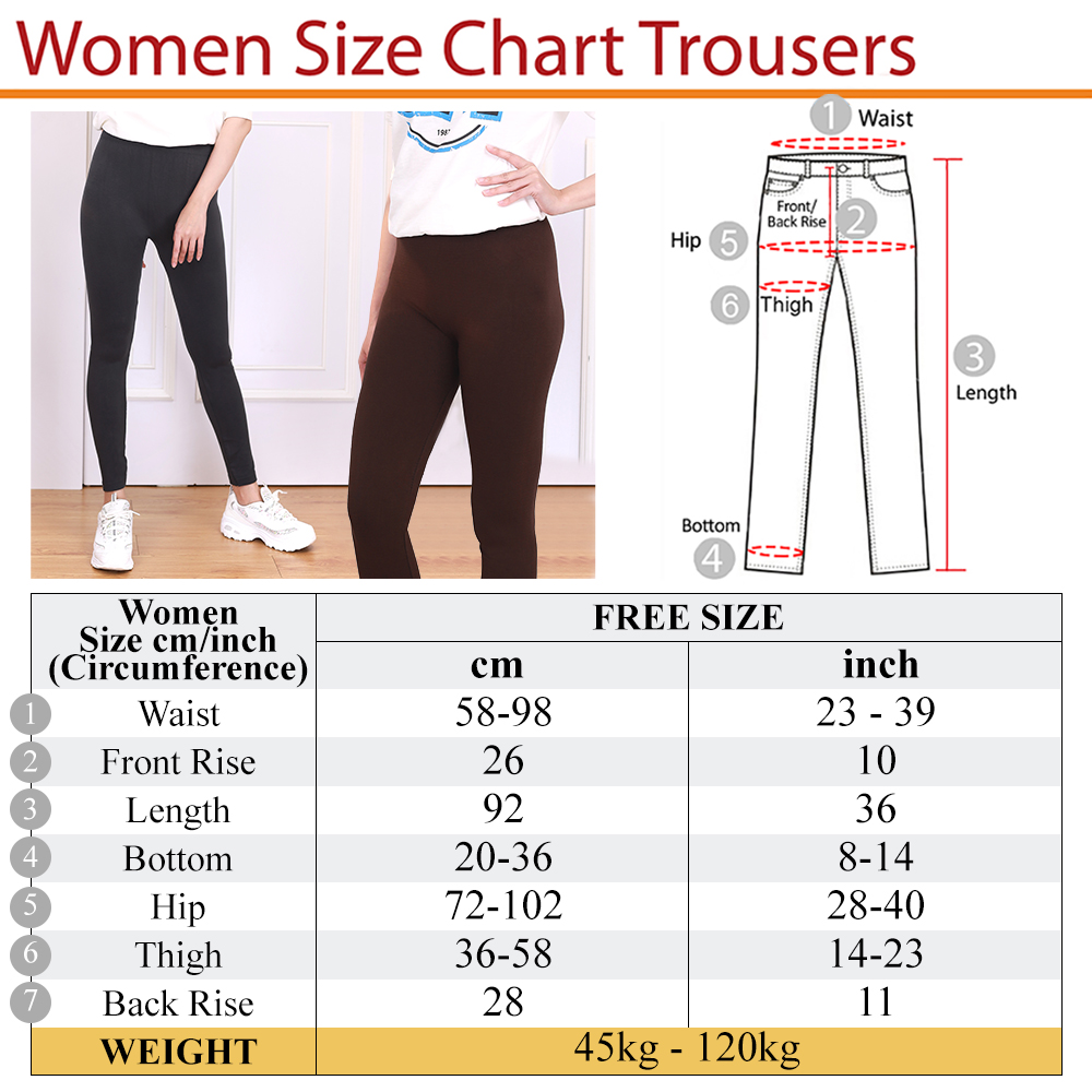 KM Fit 100kg KM Women Plus Size Cotton Colored Elastic Legging Pants ...