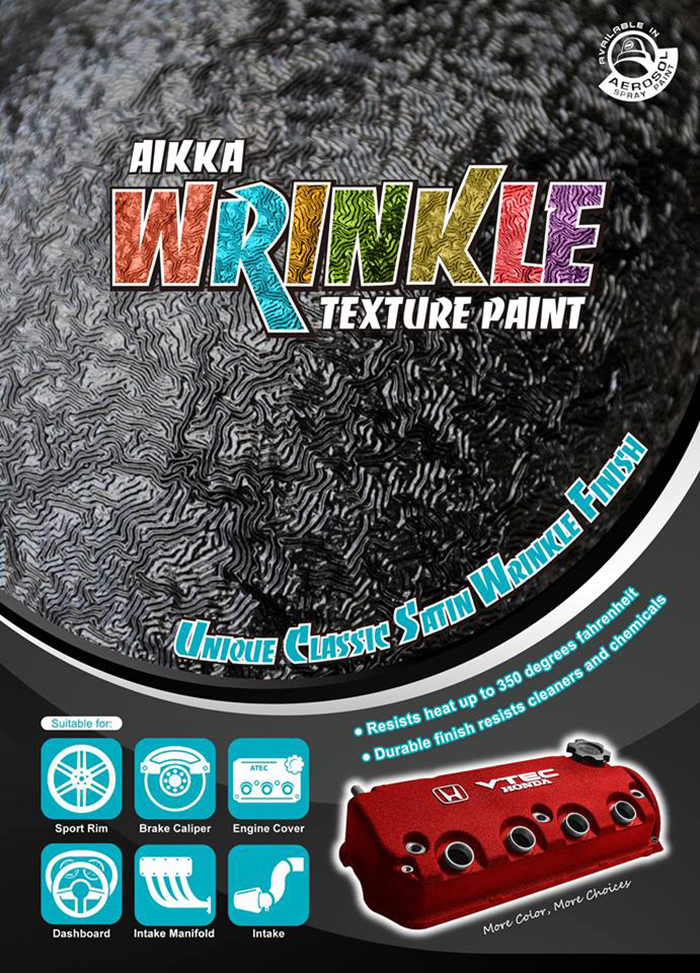 AIKKA WRINKLE Texture Paint 400ml Spray Tin WK01-WK18 Cat Menggerutu ...