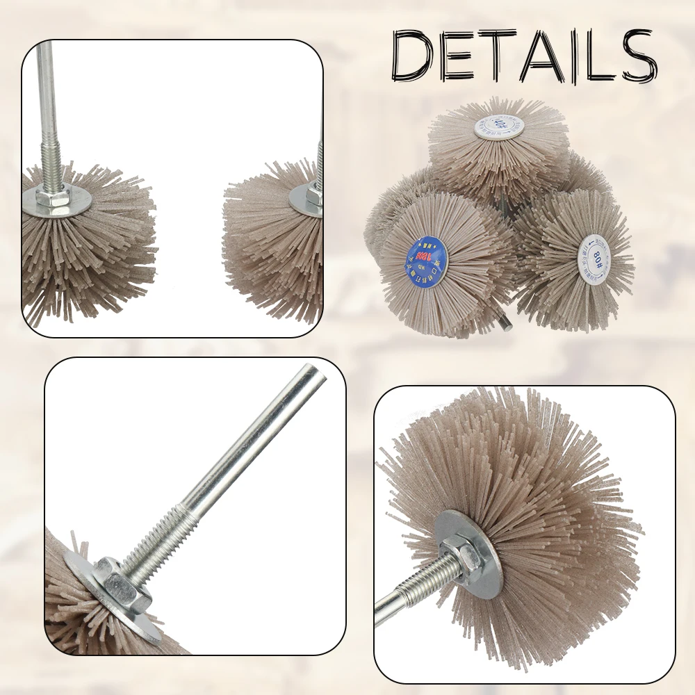 1pcs 6mm Copper Brush Flower Wheel Grinding Head Nylon Abrasive Burr ...
