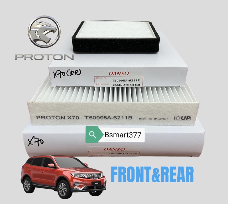 Proton front & rear air cond filter/cabin filter x70 1800cc/1500cc all ...