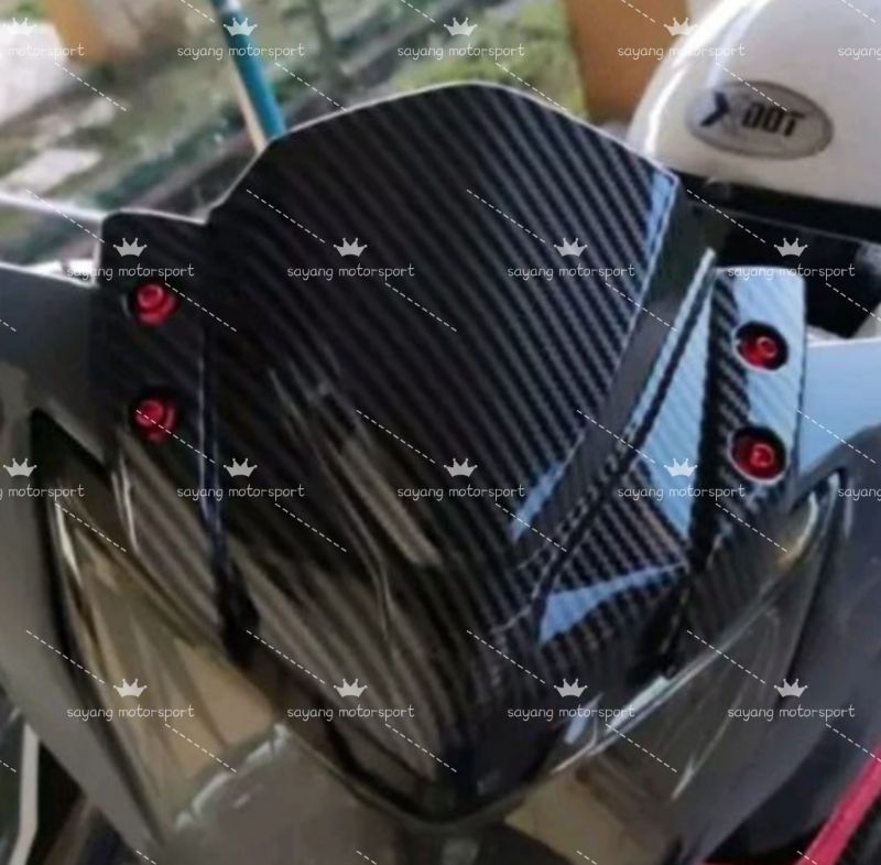 YAMAHA LC NEW V3 LC135 V4/V5/V6/V7 ACCESSORIES NEW COWLING VISOR WINDSHIELD COVER DEPAN (BLACK ...