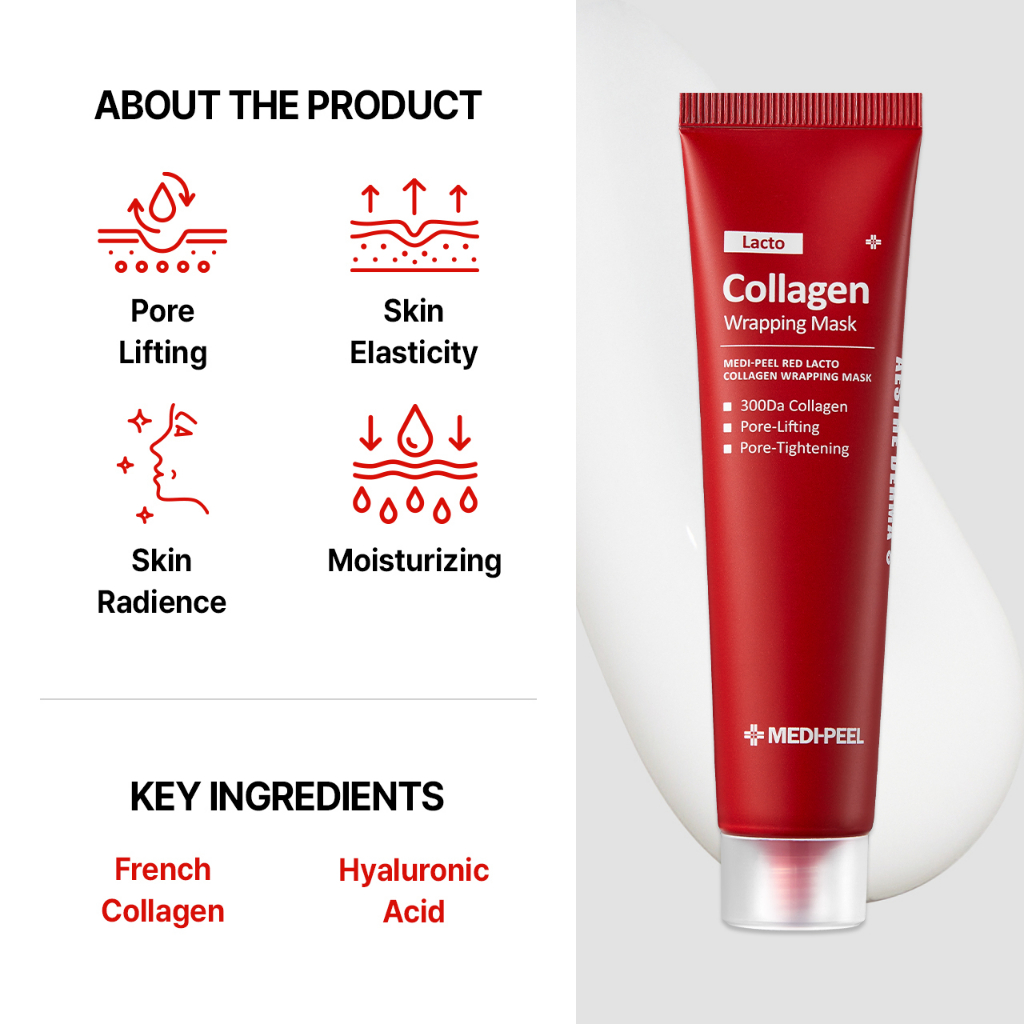 MediPeel Red Lacto Collagen Wrapping Mask Pore Shrinking Lifting ...