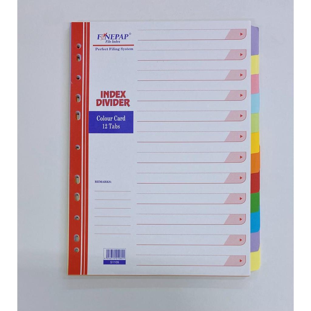 Index Divider 11 Holes PP PLASTIC or Paper Colours / Month / Alphabets ...