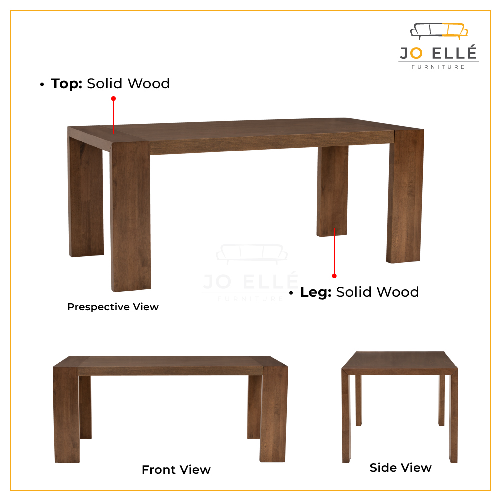Jo ELLE - Caley 1.8M Solid Wood Dining Table / Meja Makan Besar & Berat ...