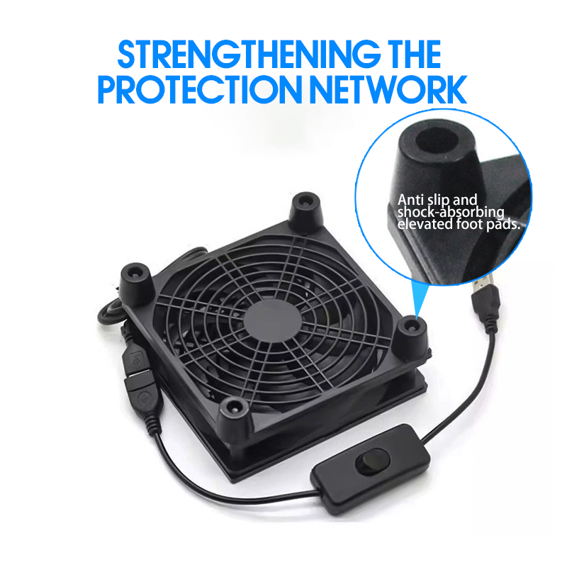 🔥1800RPM USB Router Cooling Fan Powerful WiFi Modem Cooling Rack For TV ...