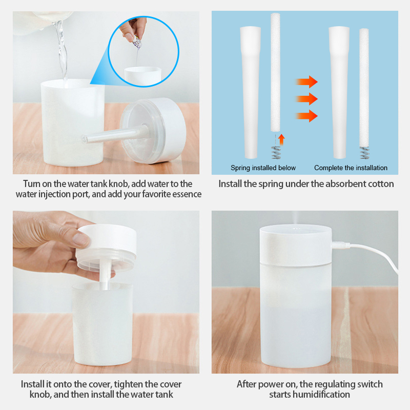 🔥Mini Air Humidifier With Essential Oil LED Air Diffuser USB Humidifer ...