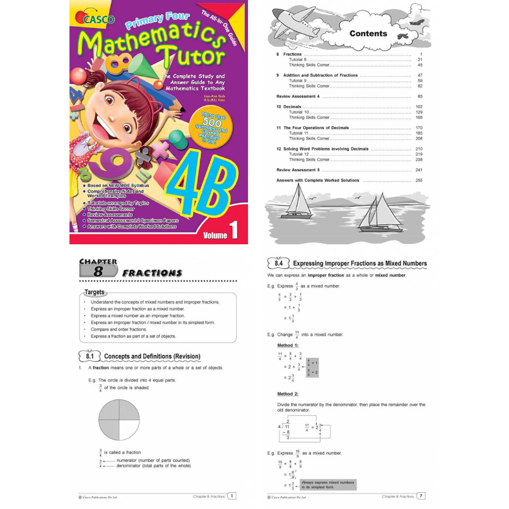 CASCO Primary Mathematics Tutor 4A/ 4B Vol 1/4B Vol 2 | Shopee Malaysia