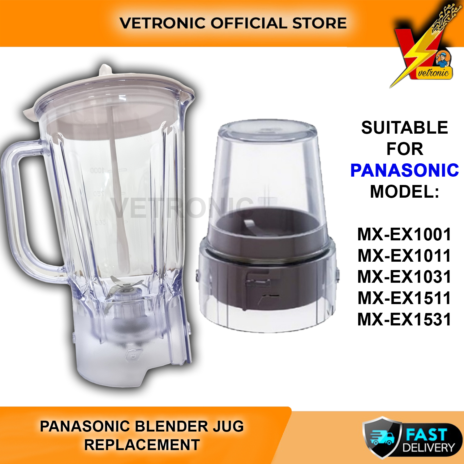 Blender Jug Compatible for Panasonic Model MX-EX1001 MX-EX1011 MX ...