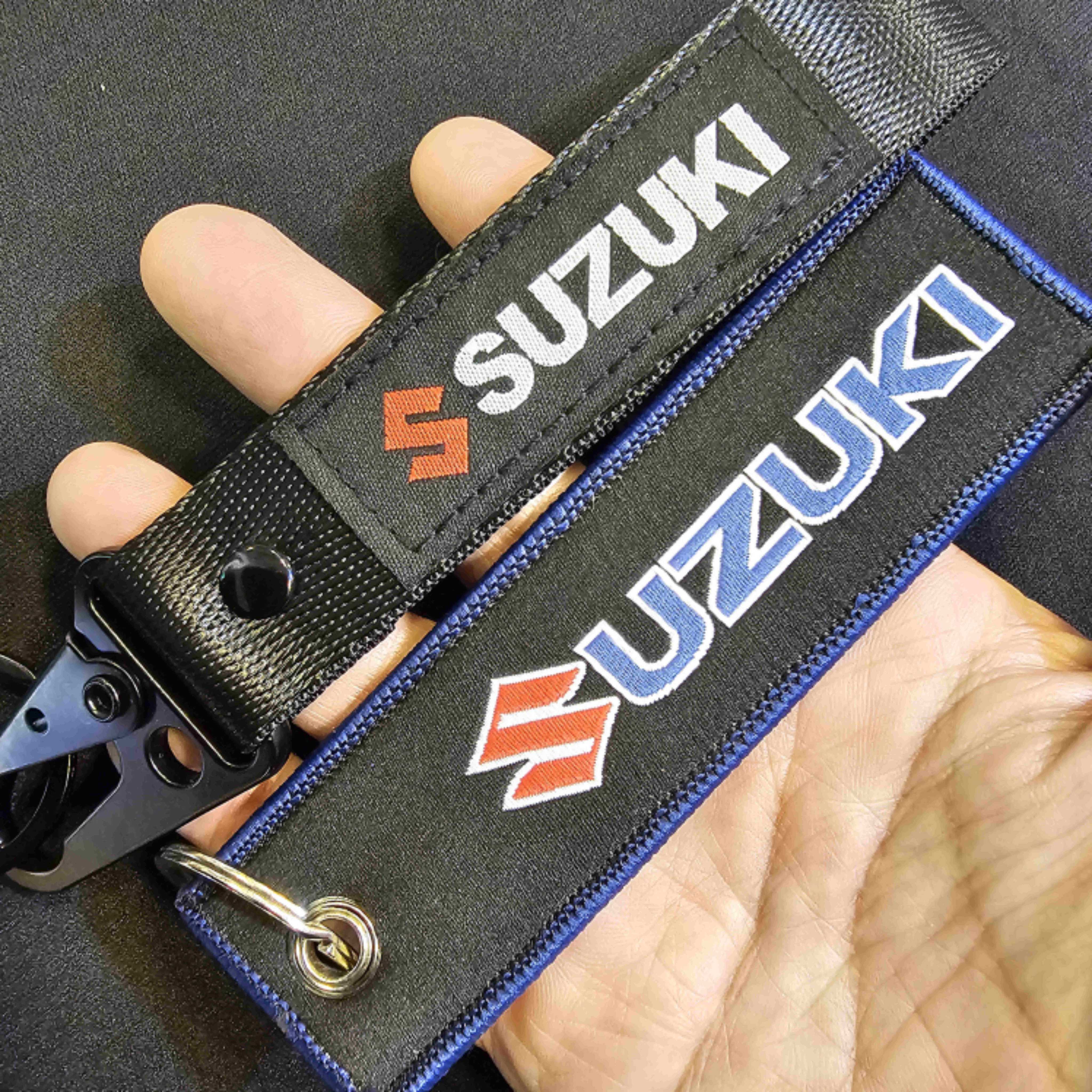 Keychain suzuki Motorsport Motorcycle brand Woven Fabric Cloth ...