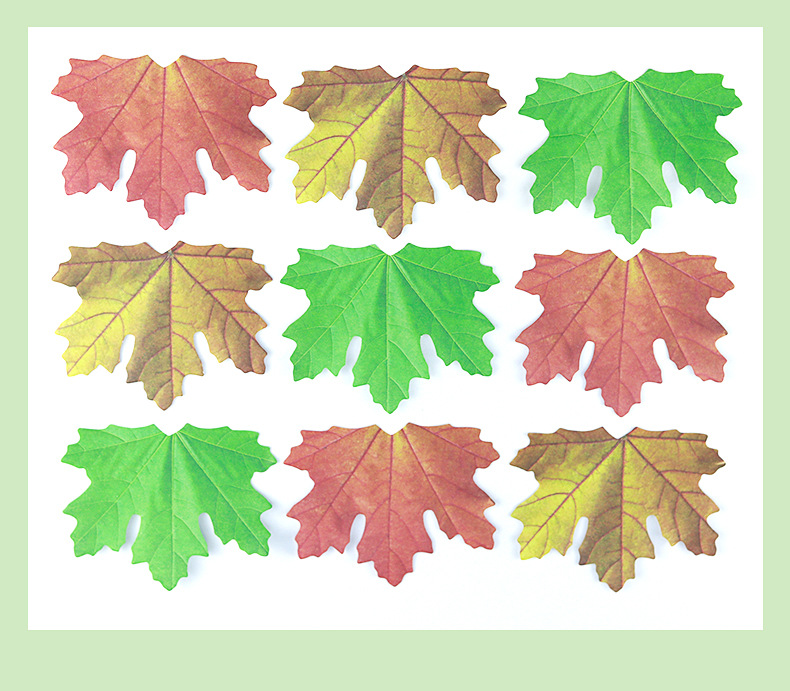 INS Creative Maple Leaves Sticky Notes DIY Decorations Leaf Shape Memo ...