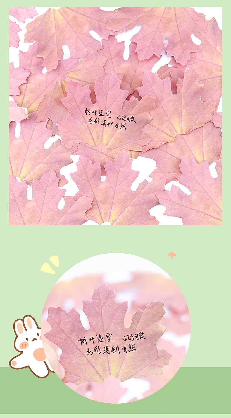 INS Creative Maple Leaves Sticky Notes DIY Decorations Leaf Shape Memo ...