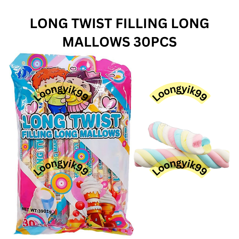 LONG TWIST FILLING LONG MALLOWS 30PCS HALAL | Shopee Malaysia