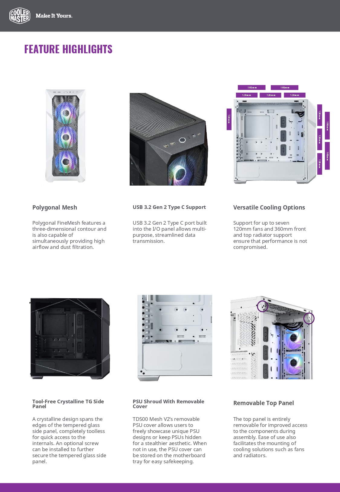 Cooler Master MasterBox TD500 MESH V2 | ATX Tempered Glass Casing ...