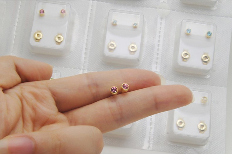 Stud Earring 4mm Stainless Steel Ear Piercing 1 Pair/Subang Tindik 1 ...
