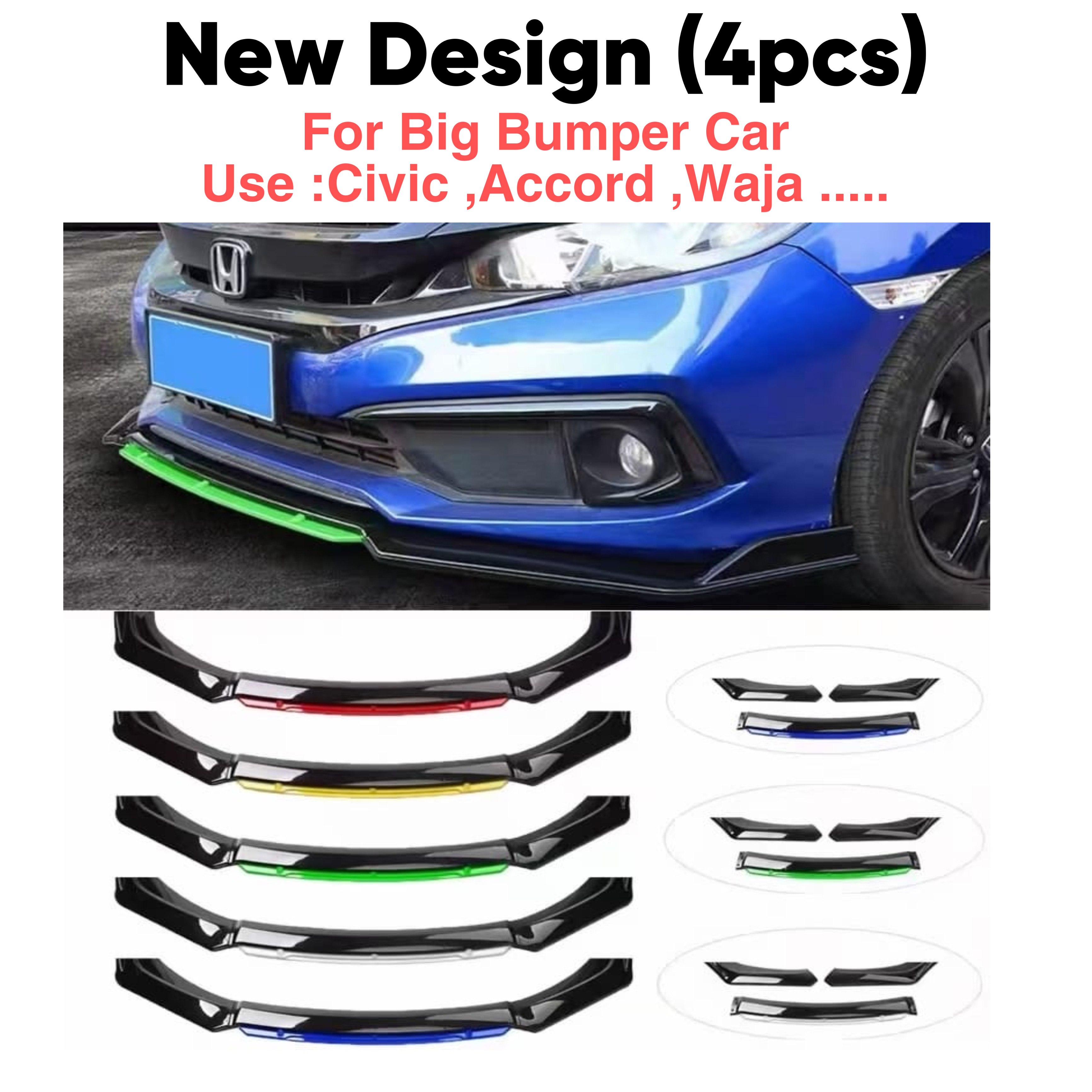 💥NEW💥 Car Universal Front Bumper Diffuser Lip Wrap Angle Splitters ...