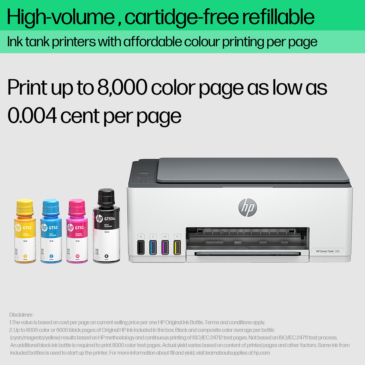 HP Smart Tank 520 / 580 All In One Printer - Print/Scan/Copy - Lowest ...