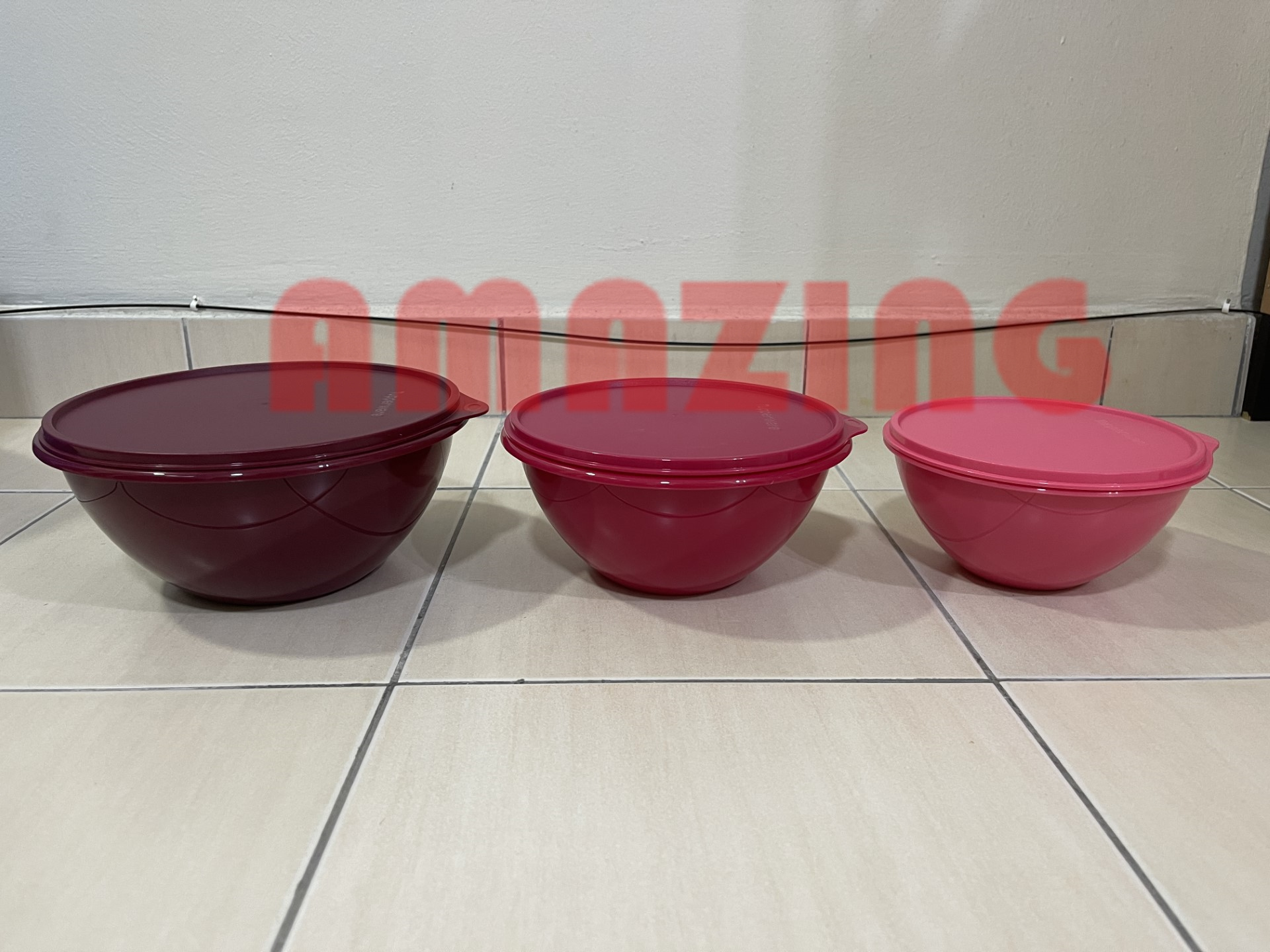 Tupperware Round Wonderlier Bowl/ Salad Bowl/ Bekas Mangkuk Jamuan/ Food Storage Box/ Food ...