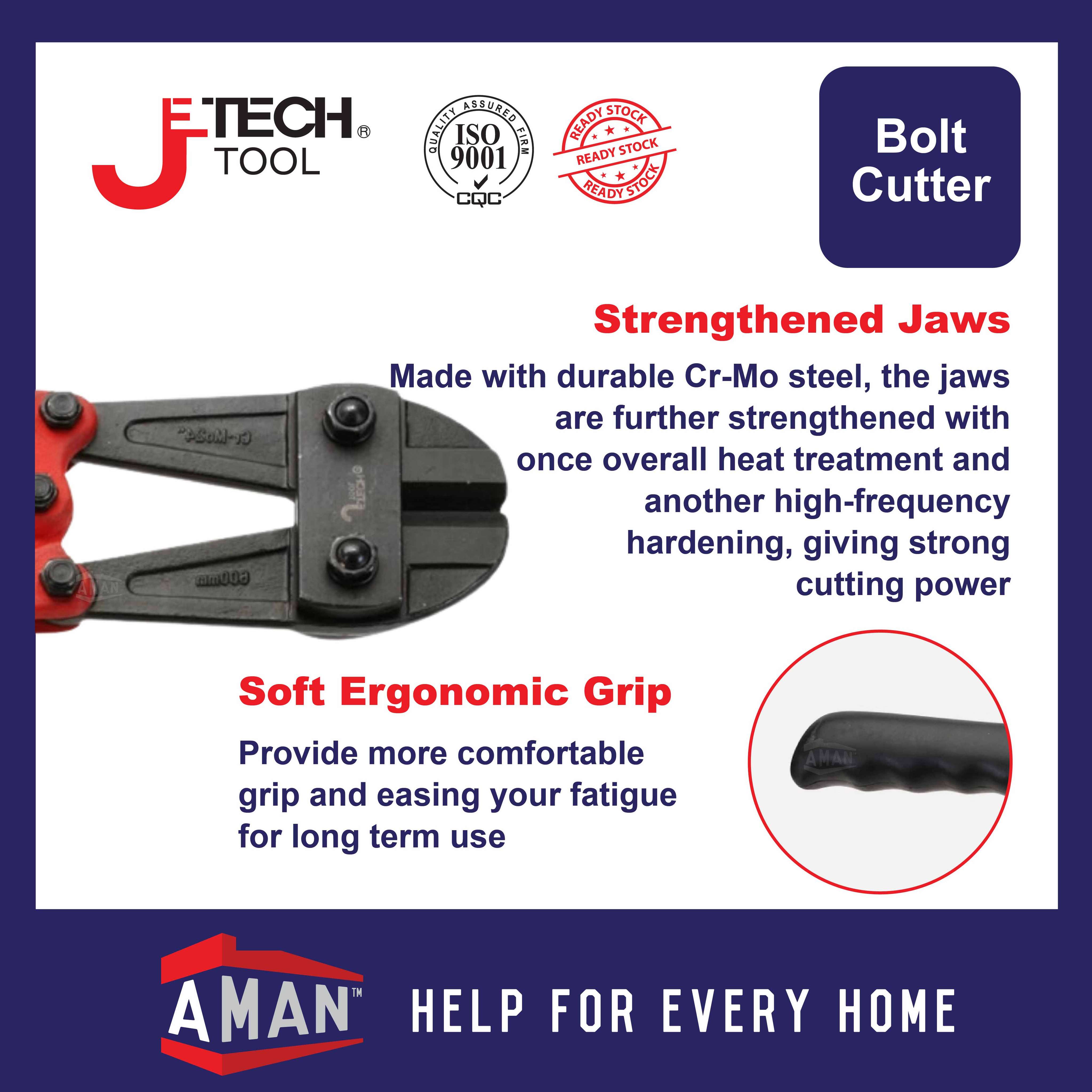 JETECH 42" Bolt Cutter Heavy Duty Bolt Rubber Handle Bolt Clipper Cut ...