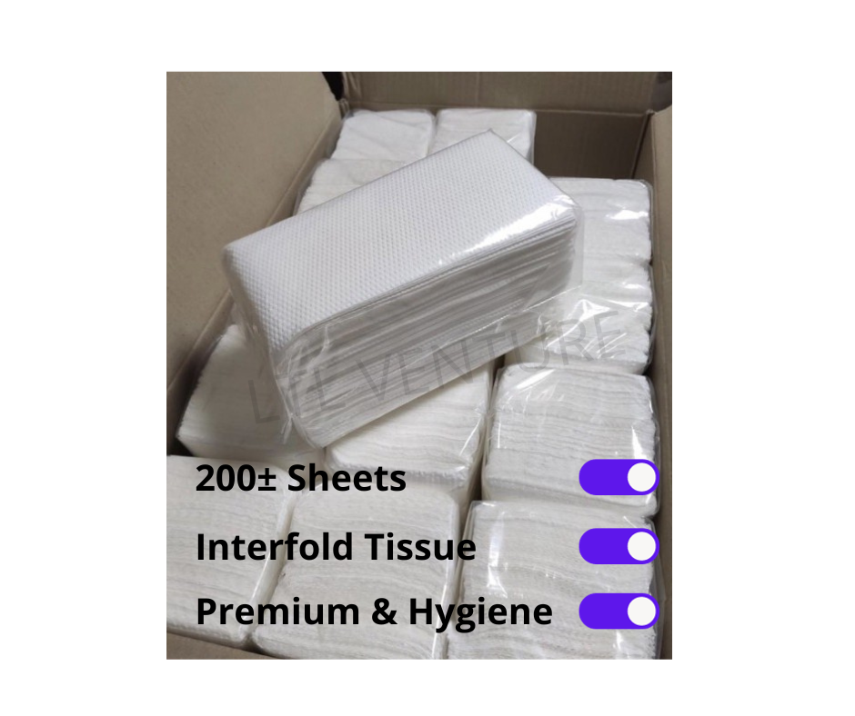 150/200pcs Interfold Hand Towel Tissue Pulp / Toilet / Kitchen Towel ...