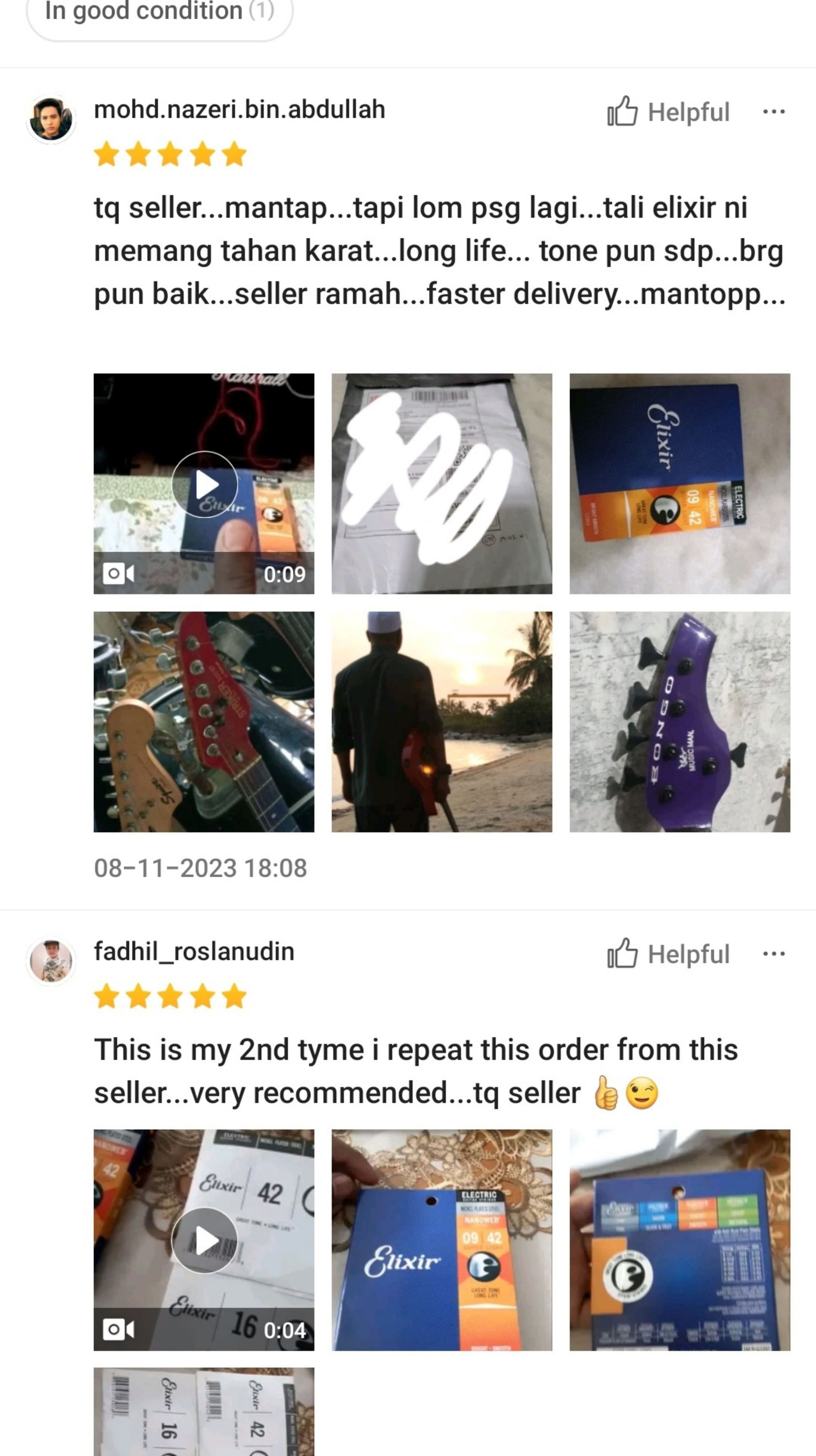 Elixir 09-42 12000 Super Light 1set Electric Guitar String Tali Gitar ...