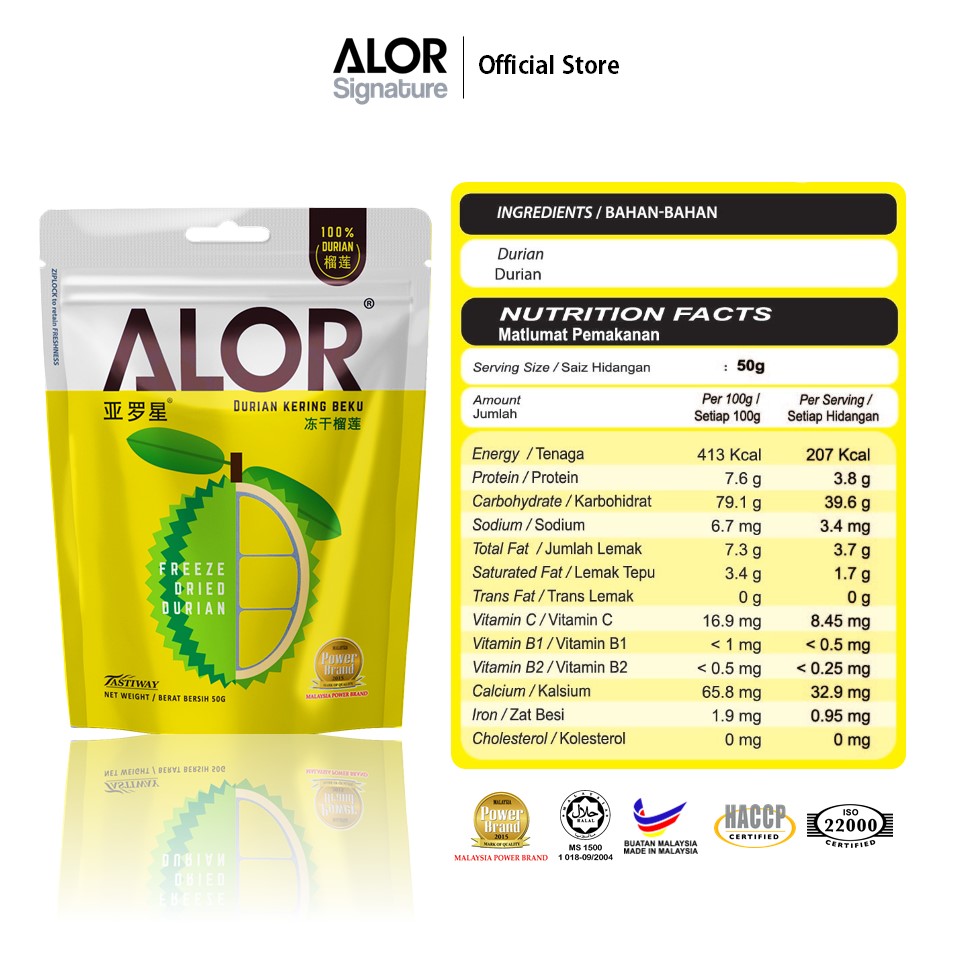 ALOR Snek Buah-Buahan Kering Beku pek besar/Freeze Dried Fruits [Durian ...