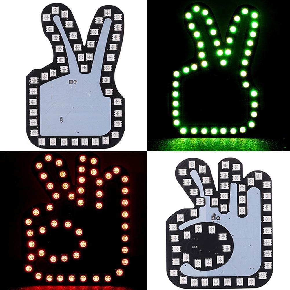 Car Led Light Middle Finger Light Funny Road Rage Signs Led Display On ...